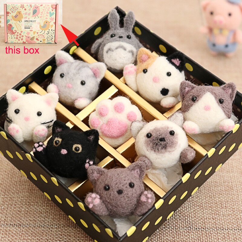 9 pcs One pack DIY handmade cat animal wool needle... – Grandado