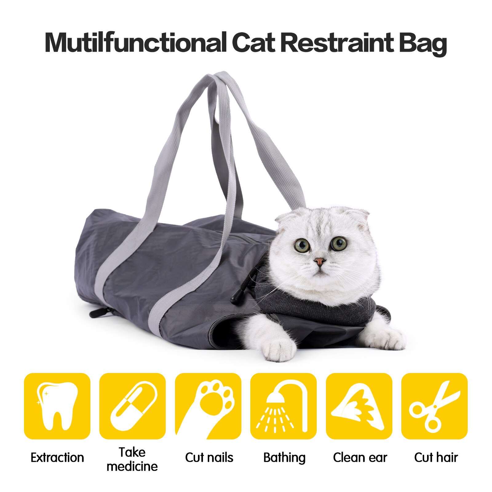 Mutilfunctional Pet Cat Carrier Cat Restraint Bag ... – Grandado