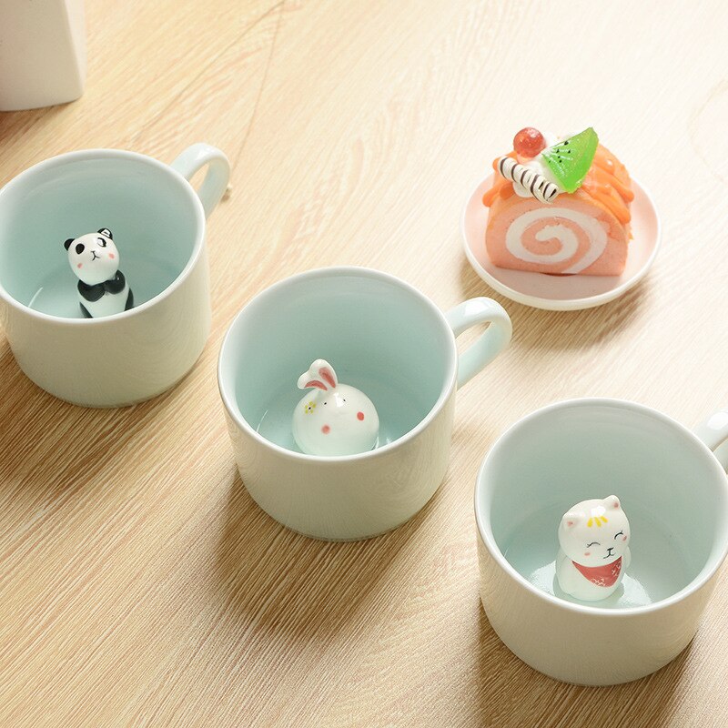 3D Animal Coffee Cup Cartoon Cute Ceramic Cup Cup ... – Vicedeal