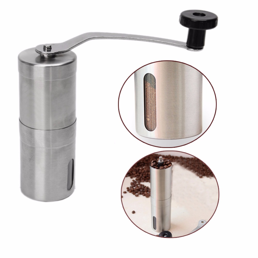 Stainless Steel Manual Coffee Bean Grinder Mill Hand Grinding Kitchen ...