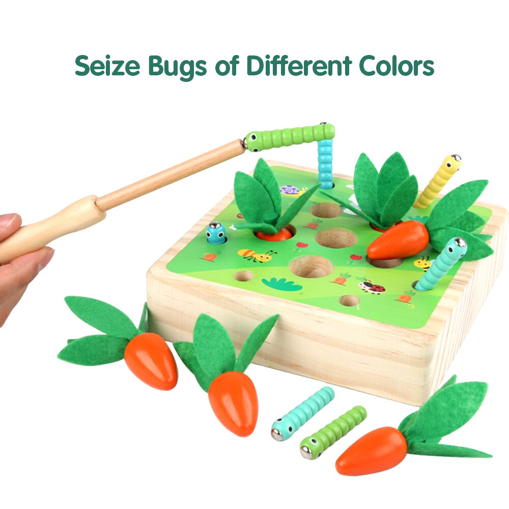 Radish Bug Game Wooden Magnetic Carrot Harvest and... – Grandado