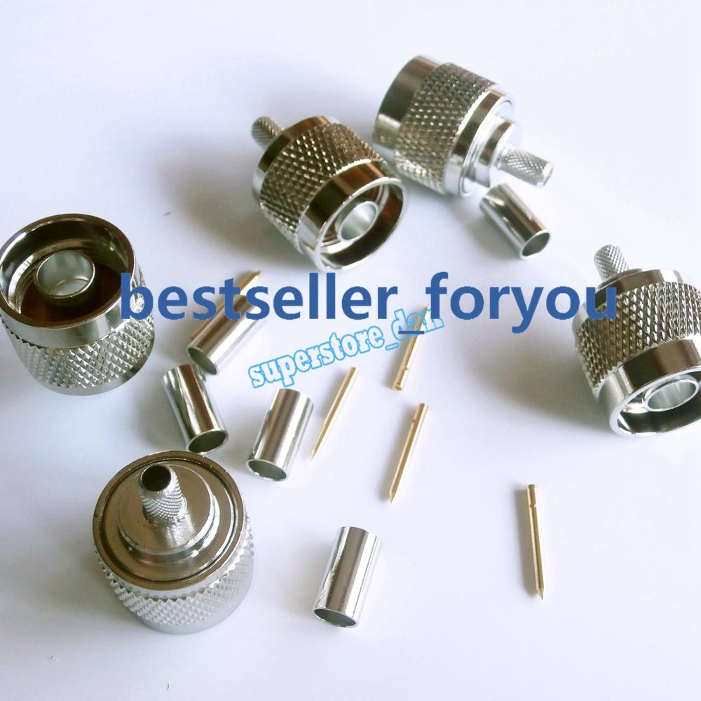 Connecteur N mâle droit à sertir, câble RG58 RG142 LMR195 RG400 – Grandado