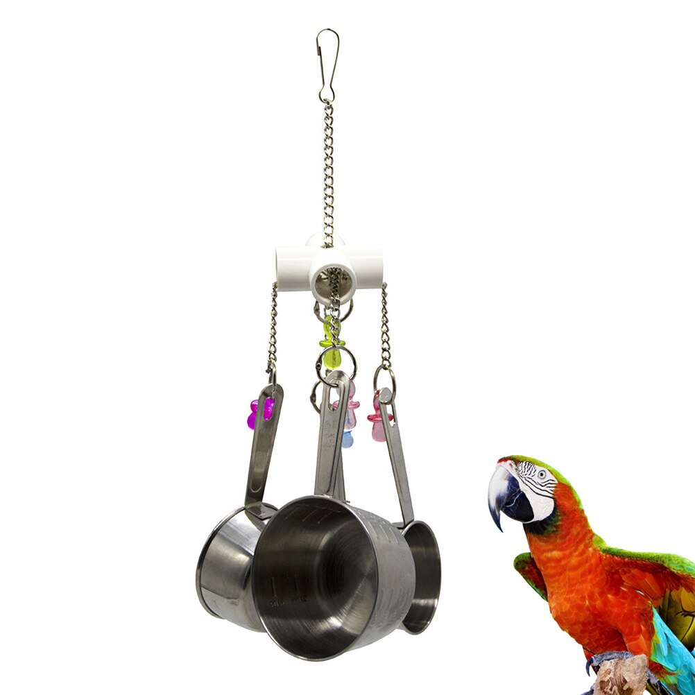 Pot Hanging Playing Parrot Stainless Steel Bite Po... – Vicedeal