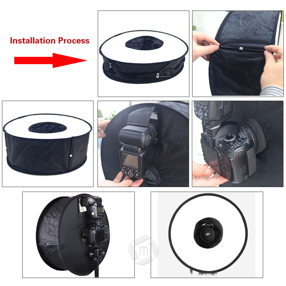 Draagbare 45 Cm Ronde Flash Diffuser Universal Gev... – Vicedeal