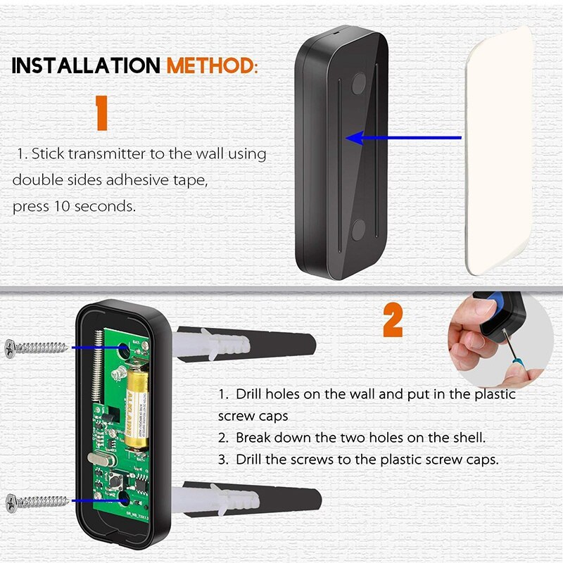 Ready Stock Wireless Doorbell Waterproof Smart Rin... – Grandado