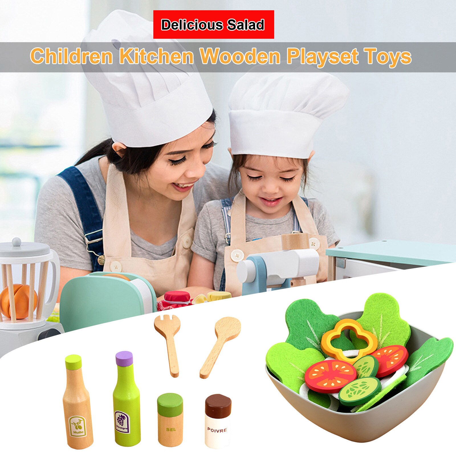 Wooden Delicious Vegetables set Children Kitchen W... – Vicedeal