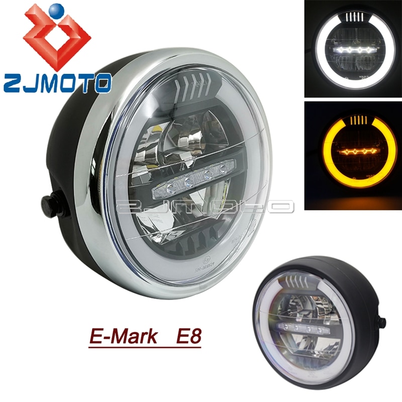 E-Mark E8 Led Motorcycle Headlight DRL Halo Built-... – Vicedeal