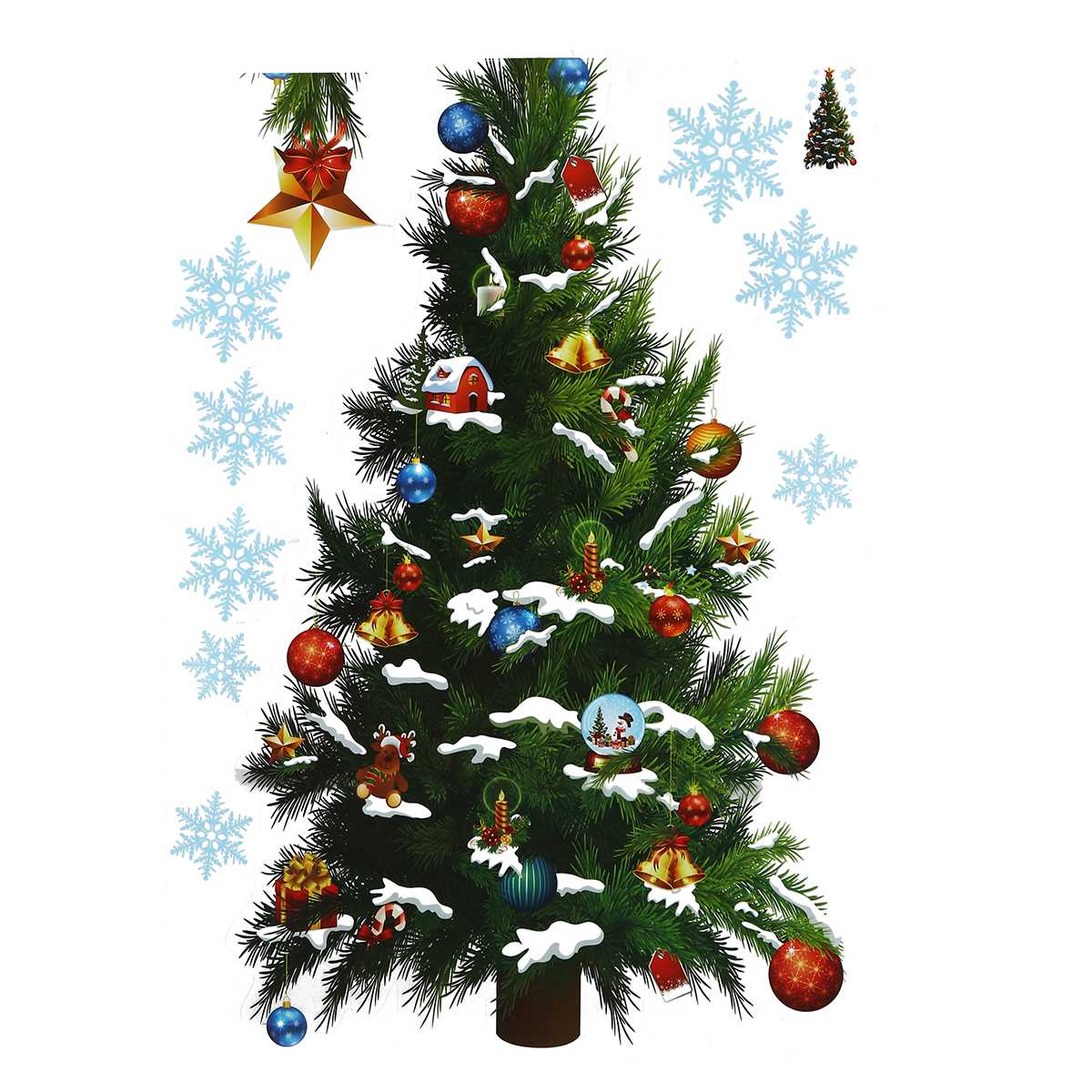 Large Green Christmas Tree Wall Decoration Sticker... – Grandado