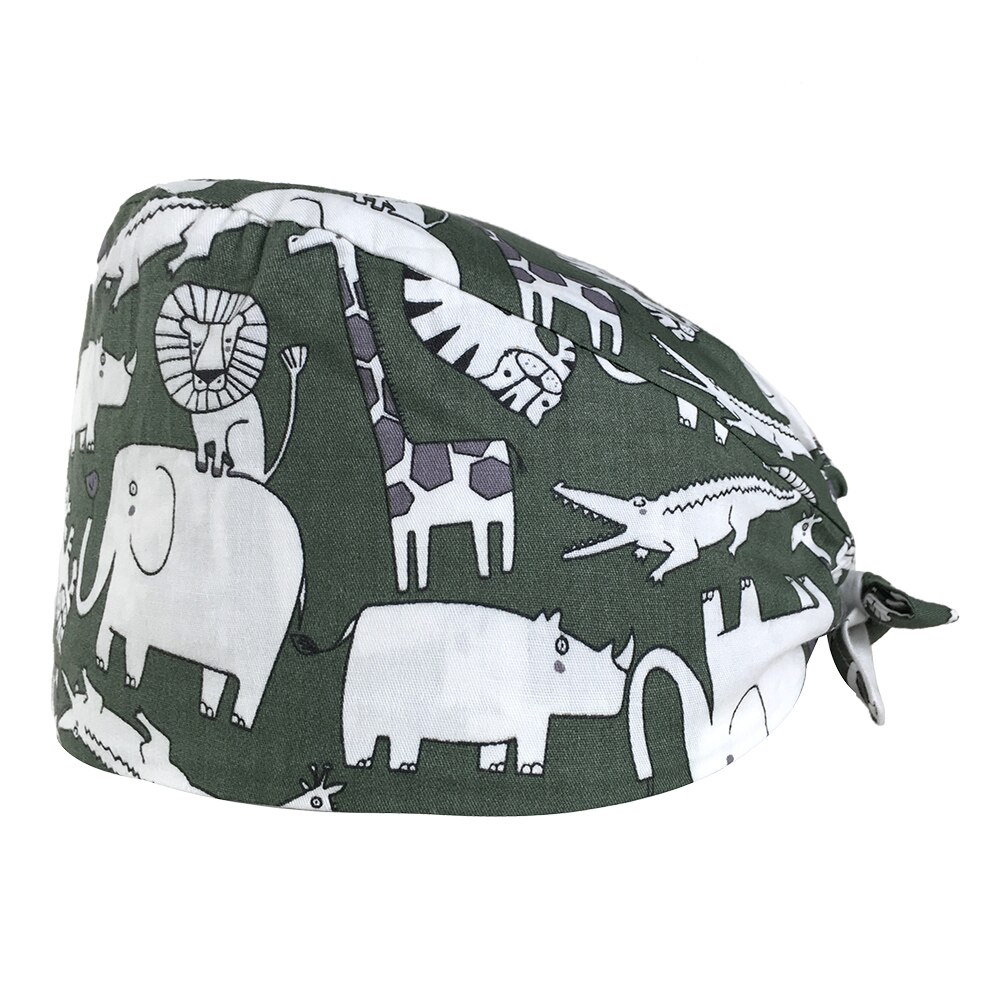 Cartoon Printed Hat Scrub Hat Health Worker Adjust... – Grandado