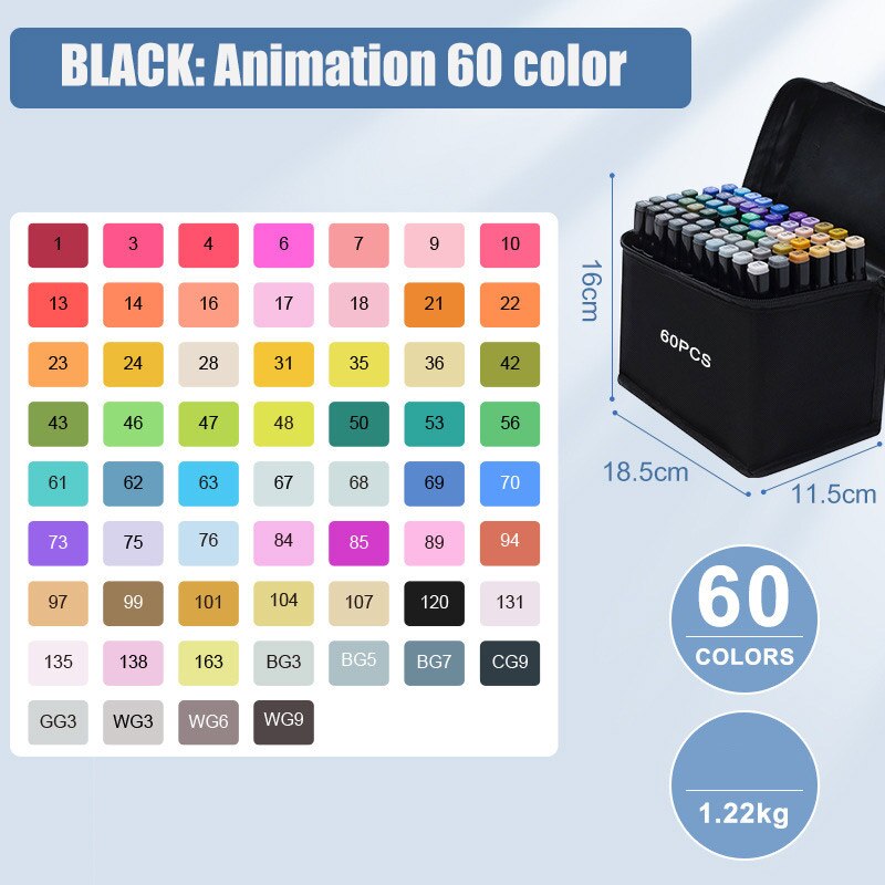 Touch 40/48/60/80 Color Double Nib Marker Pens Stu... – Grandado