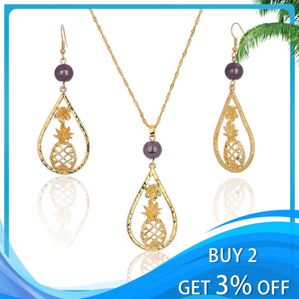 Hawaiian Polynesian Pineapple Necklaces Jewelry Se... – Grandado