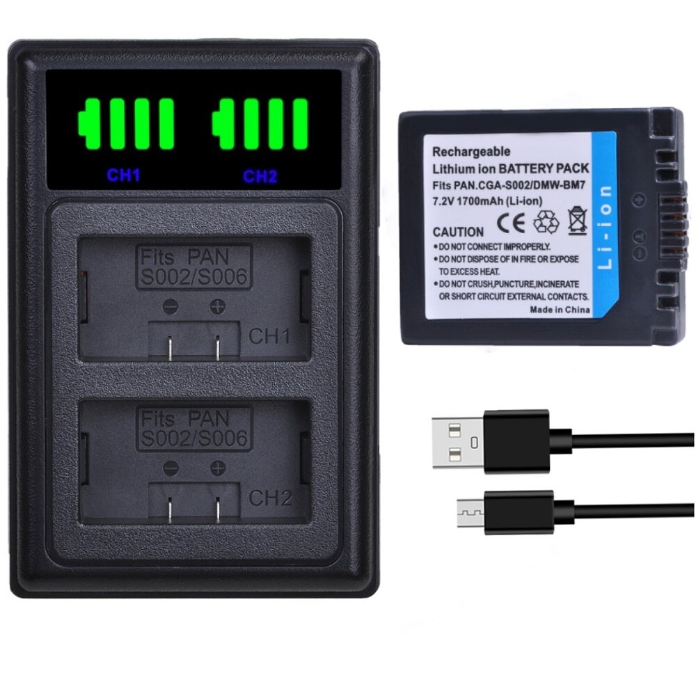 1700Mah CGA-S002E CGA-S002 DMW-BM7 Batterij En Opl... – Vicedeal