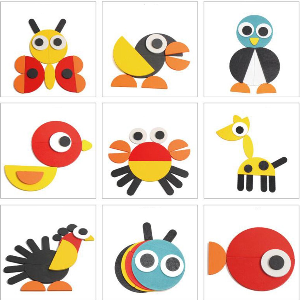 Houten Puzzels Patroon Blokken Dier Vorm] Puzzel V... – Grandado