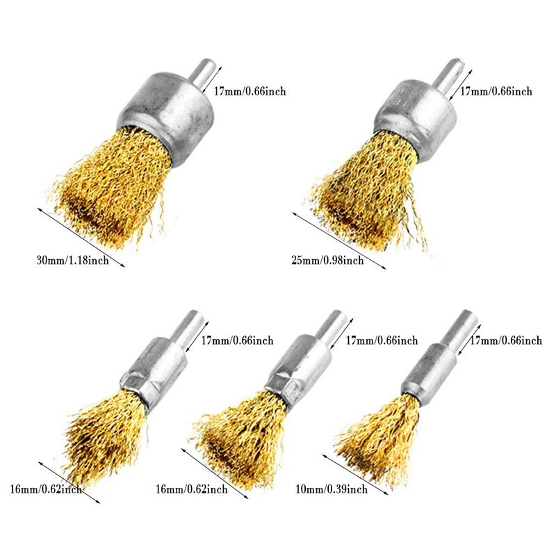 9 Packs Wire Drill Brush Sets,9 Sizes Brass Coated... – Vicedeal
