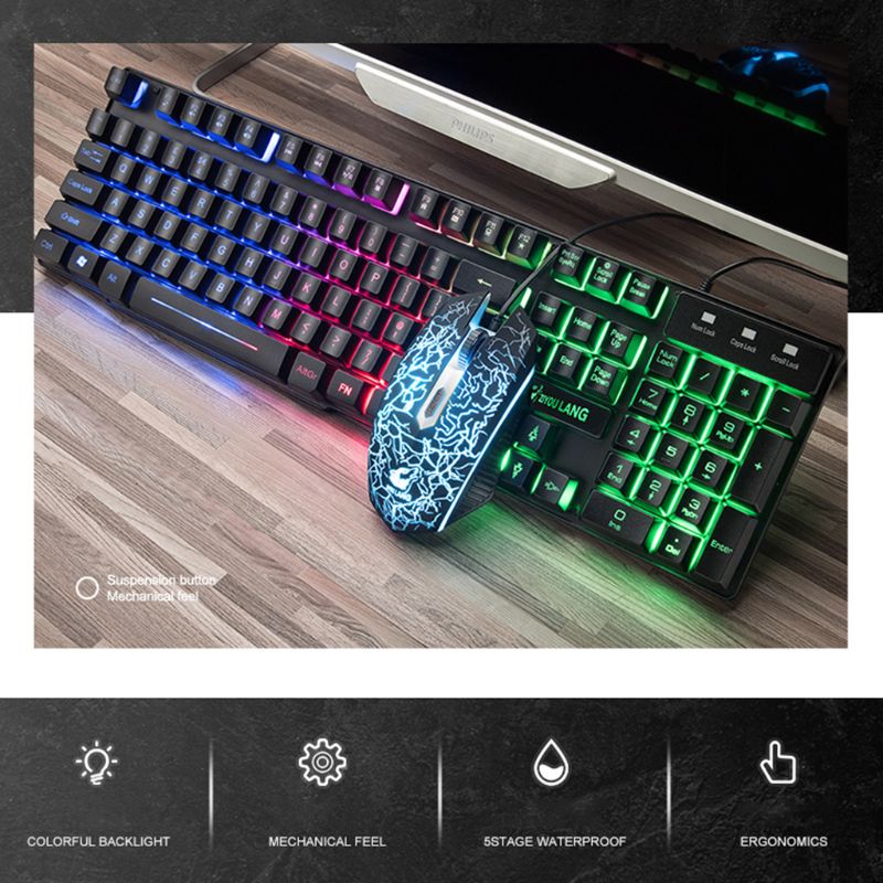 English Version Button Mechanical Keypad Mouse Set... – Grandado