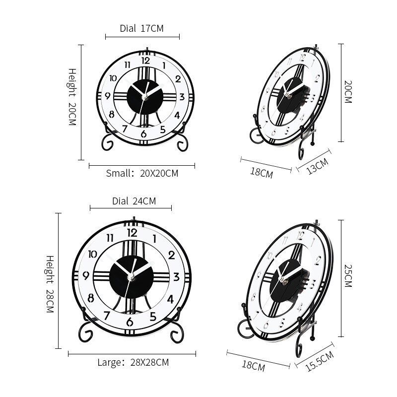 Brief Round Table Clock Modern Desk Watch 3D Clock... – Grandado