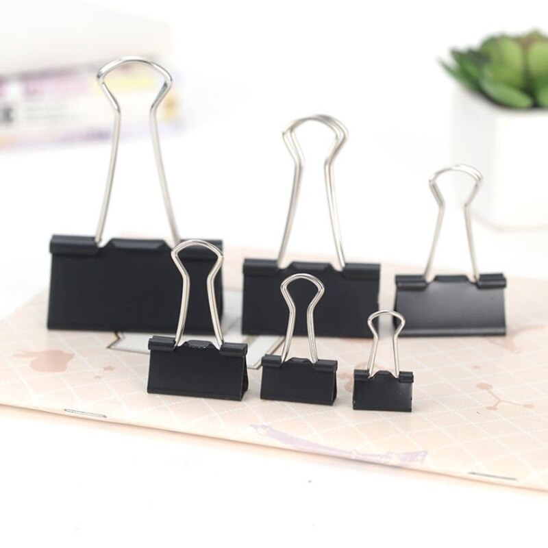 12PCS Metal Paper Clip Foldback Metal Binder Clips... – Grandado