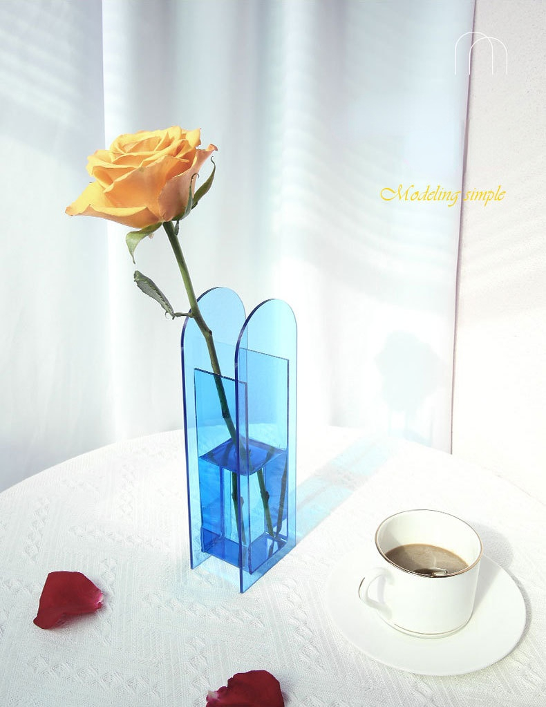 Rainbow Color Acrylic Vases Floral Container Decor... – Grandado