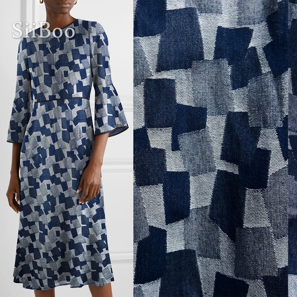 Siiboo custom made demin fabric with patch pattern... – Vicedeal