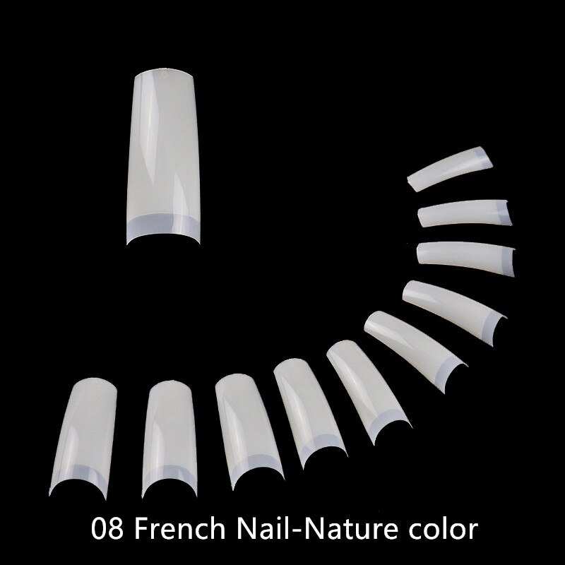 100pcs/Box French Curved Nail Tips Transparent Whi... – Grandado