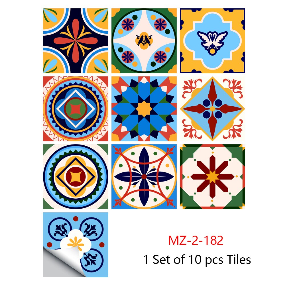 10pcs/set Mandala Floral Texture Crystal Hard Tile... – Grandado