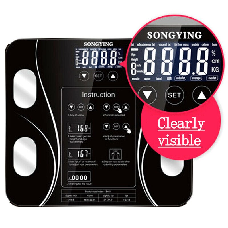 Báscula de peso corporal 180KG Analizador de grasa... – Grandado