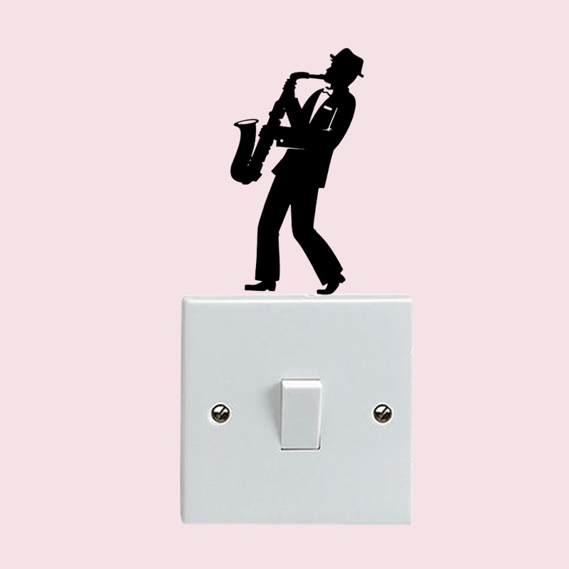 Saxophone Jazz Vinyl Home Room Wall Stickers Switc... – Grandado