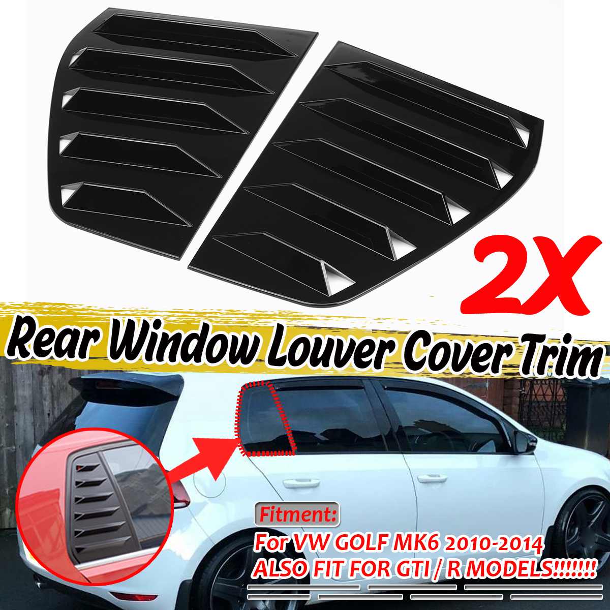 3 Color 2pcs Car Rear Window Louver Shutter Cover ... – Vicedeal