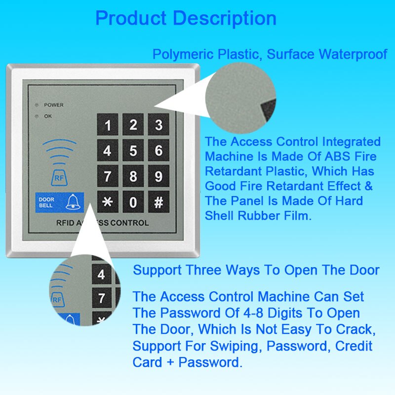 Access Control RFID Lock System Keypad Doorbell Di... – Vicedeal