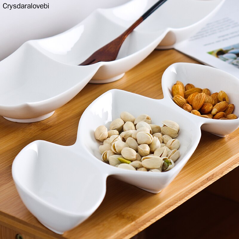 White ceramics interesting Dim sum plate nut Parti... – Grandado