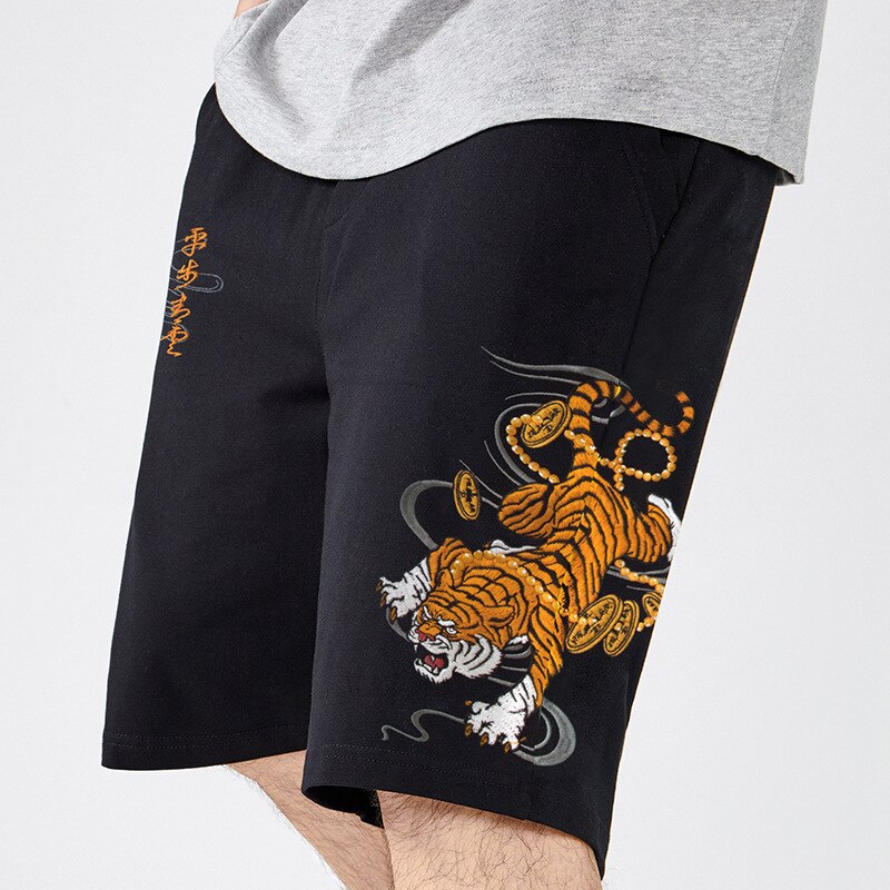 Chinese Style Shorts Men Summer Cotton Tiger Embro... – Vicedeal
