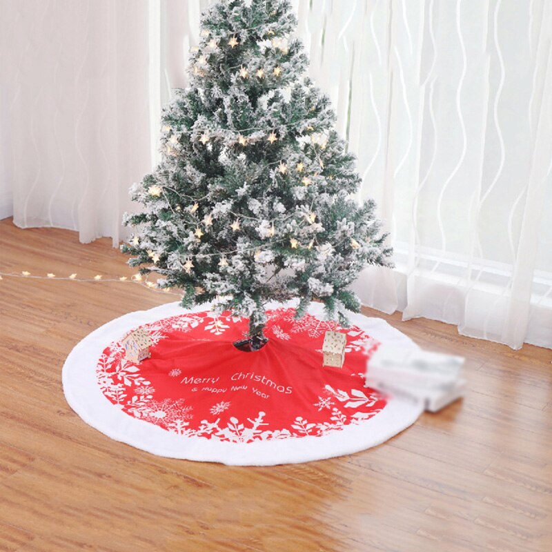 Red Cloth Christmas Tree Skirt Carpet Year Decorat... – Grandado