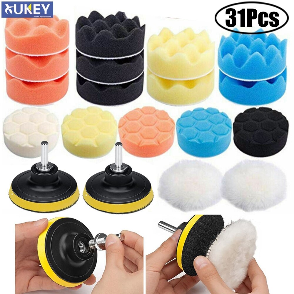 31Pcs Auto Schuim Boor Polijsten Pad Kit Voor Auto... – Grandado
