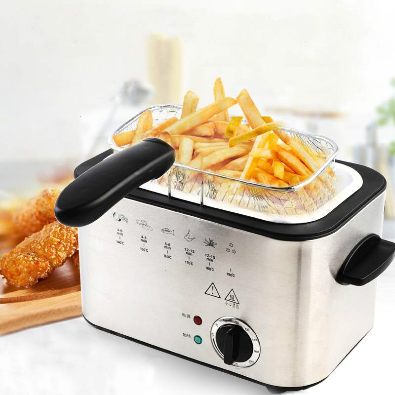 1.2L Stainless Steel Single tank Electric deep fry... – Grandado