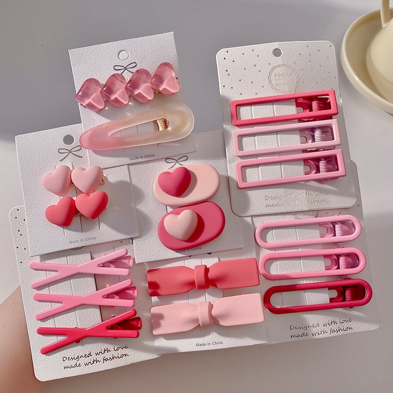17pcs/set Pink Hairclip for Girl Cute Small Haircl... – Grandado