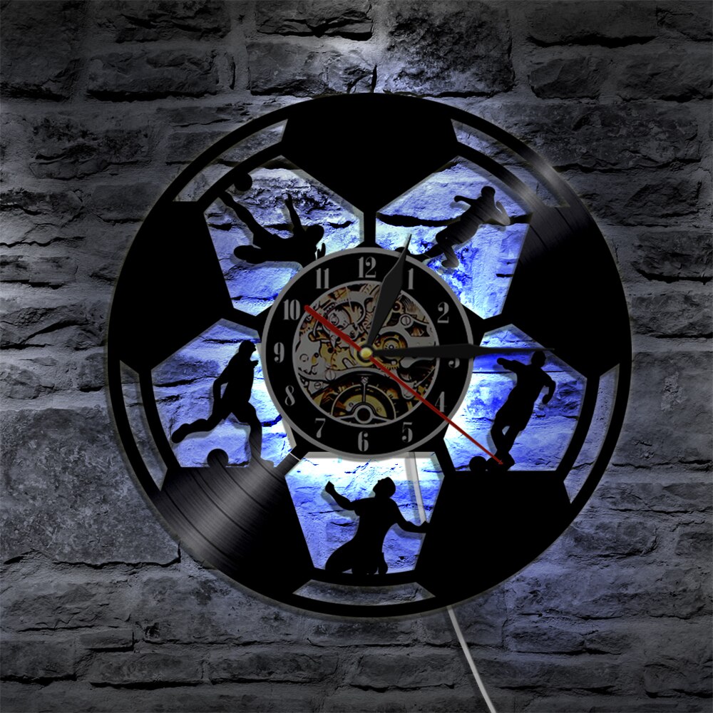 Play Soccer Vintage Vinyl Record Wall Clock Footba... – Grandado