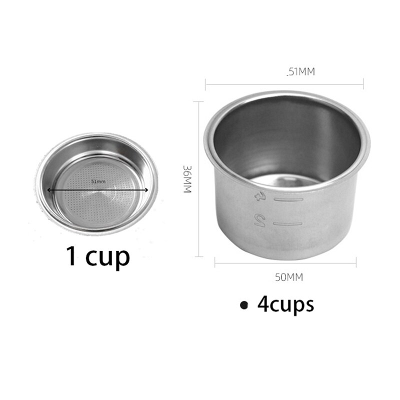 51mm 1 cup 2 cups 4 cups Stainless Steel Filter Ba... – Grandado