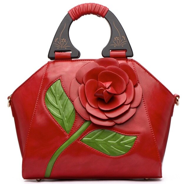 Beautiful 3D flowers shoulder bag embossed Nationa... – Grandado