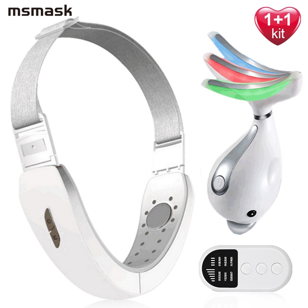 3 Kleuren Led Facial Neck Massager Led Photon Ther... – Vicedeal