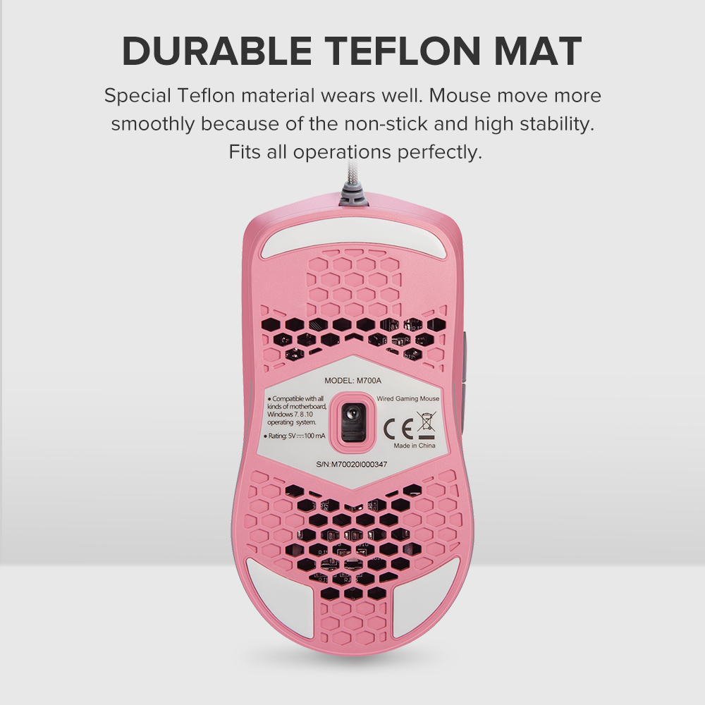 Delux M700 PMW3389 Pink Gaming Mouse 67g Lightweig... – Grandado