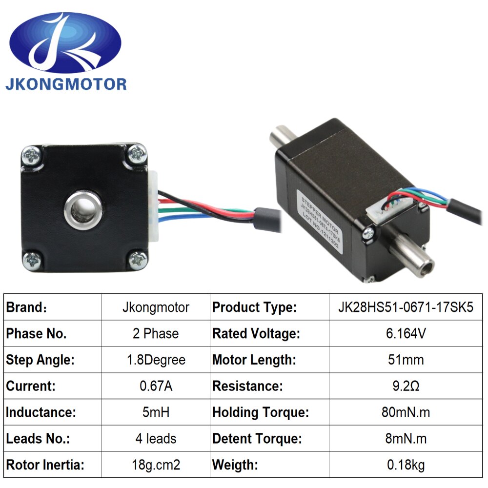 Jkongmotor Nema11 28x28x51mm Hohlwelle Schrittmoto... – Grandado