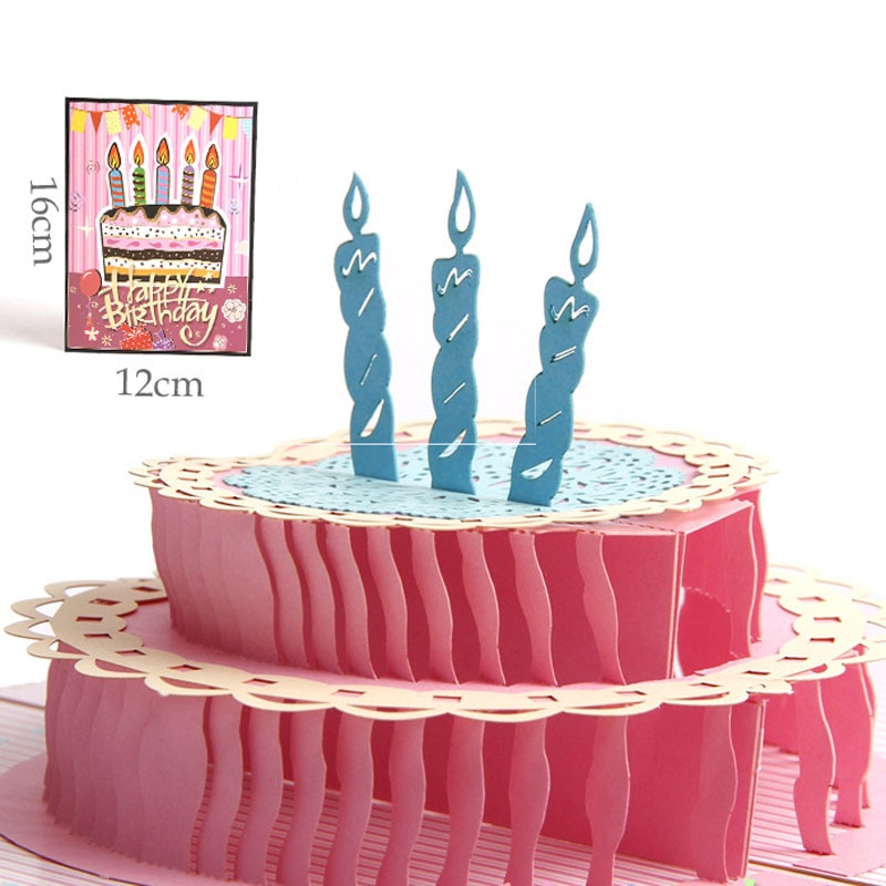 3D Handmade Colorful Cover Happy Birthday Candle C... – Grandado