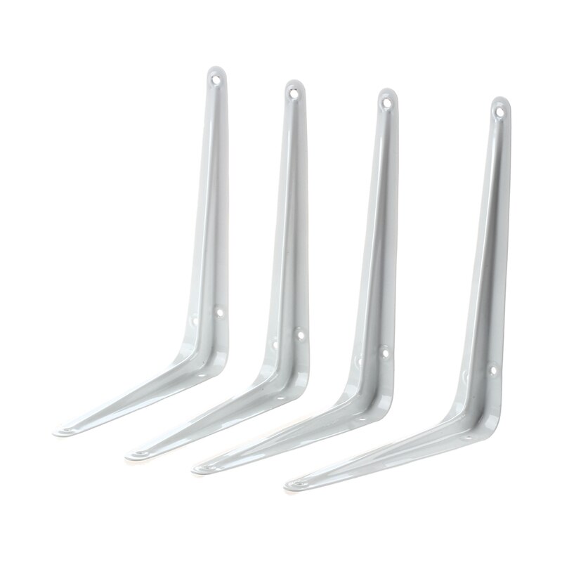 4 stk vægmøbler hyldebeslag bøjler jern hvid 15 x ... – Vicedeal