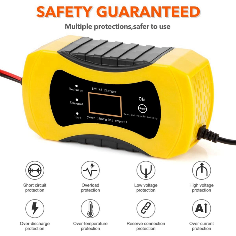 Auto Batterij Oplader 8A 12V Volautomatische Accul... – Vicedeal