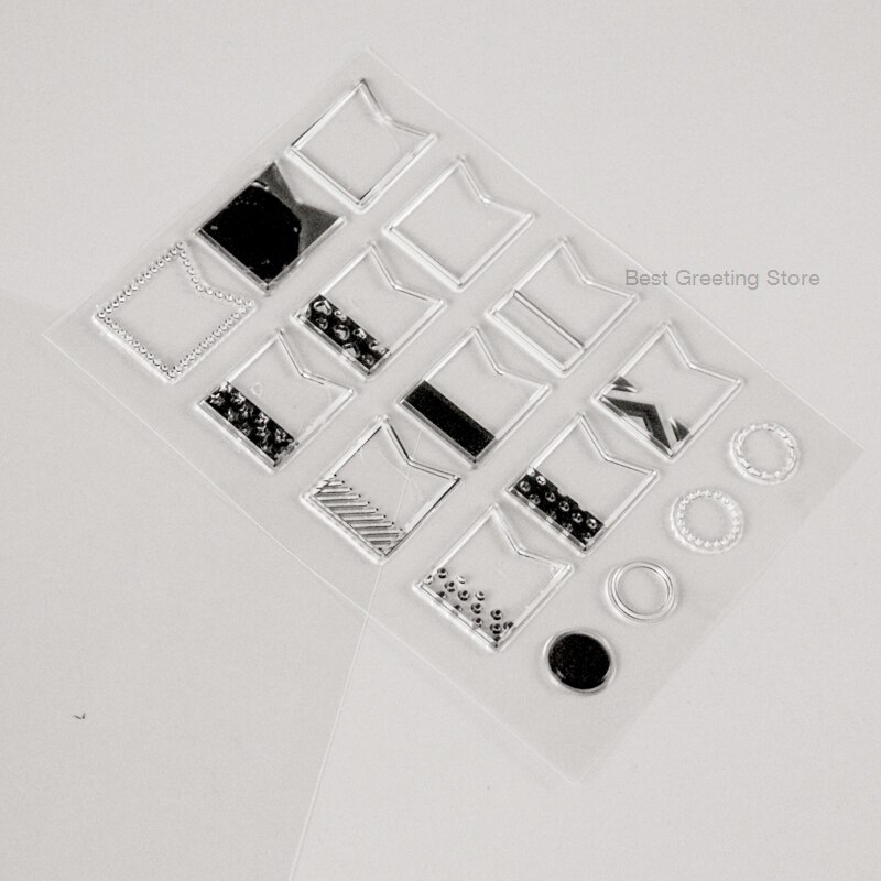 Clear Vlag Geometrische Frame Postzegels Weekdag D... – Vicedeal
