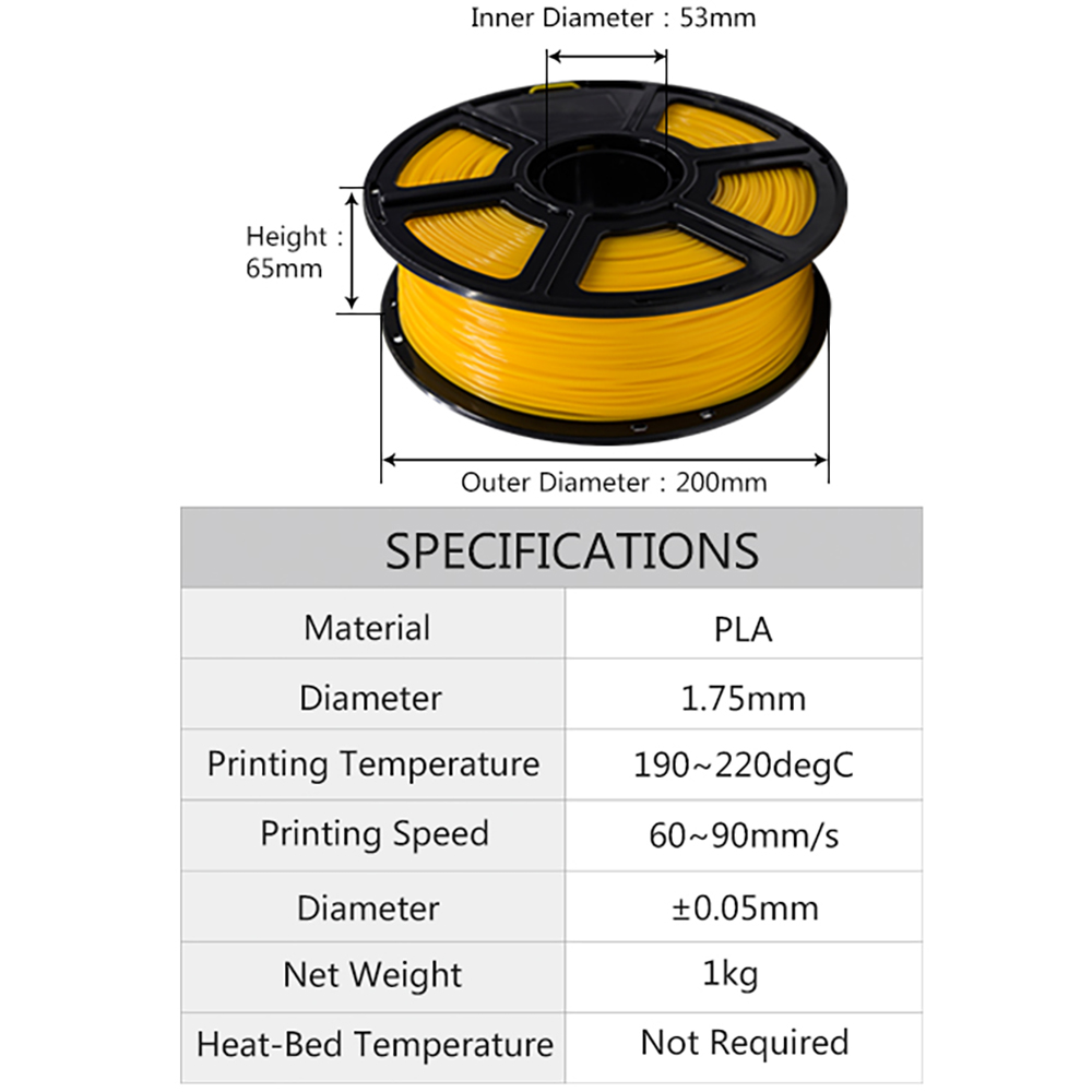 Flashforge 1kg PLA Filament for 3d Printer No Smel... – Grandado