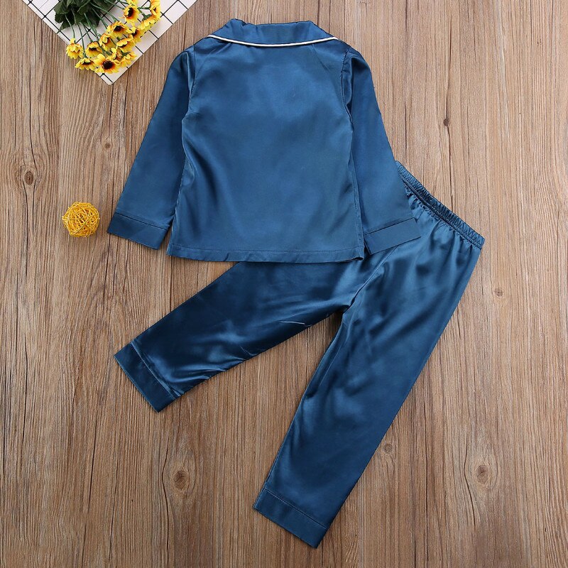 CANIS Autumn Toddler Baby Boy Girl Silk Pajamas Py... – Vicedeal