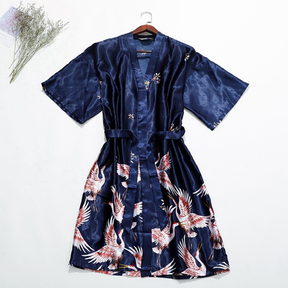 Men's Robes Clothes Summer Chinese Silk/satin Cran... – Grandado