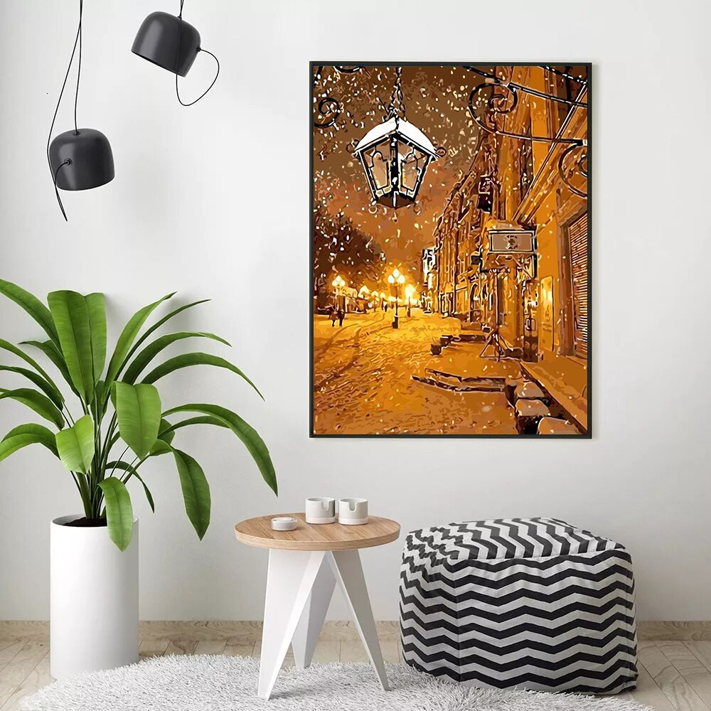 HUACAN Coloring By Number Winter Landscape HandPai... – Grandado