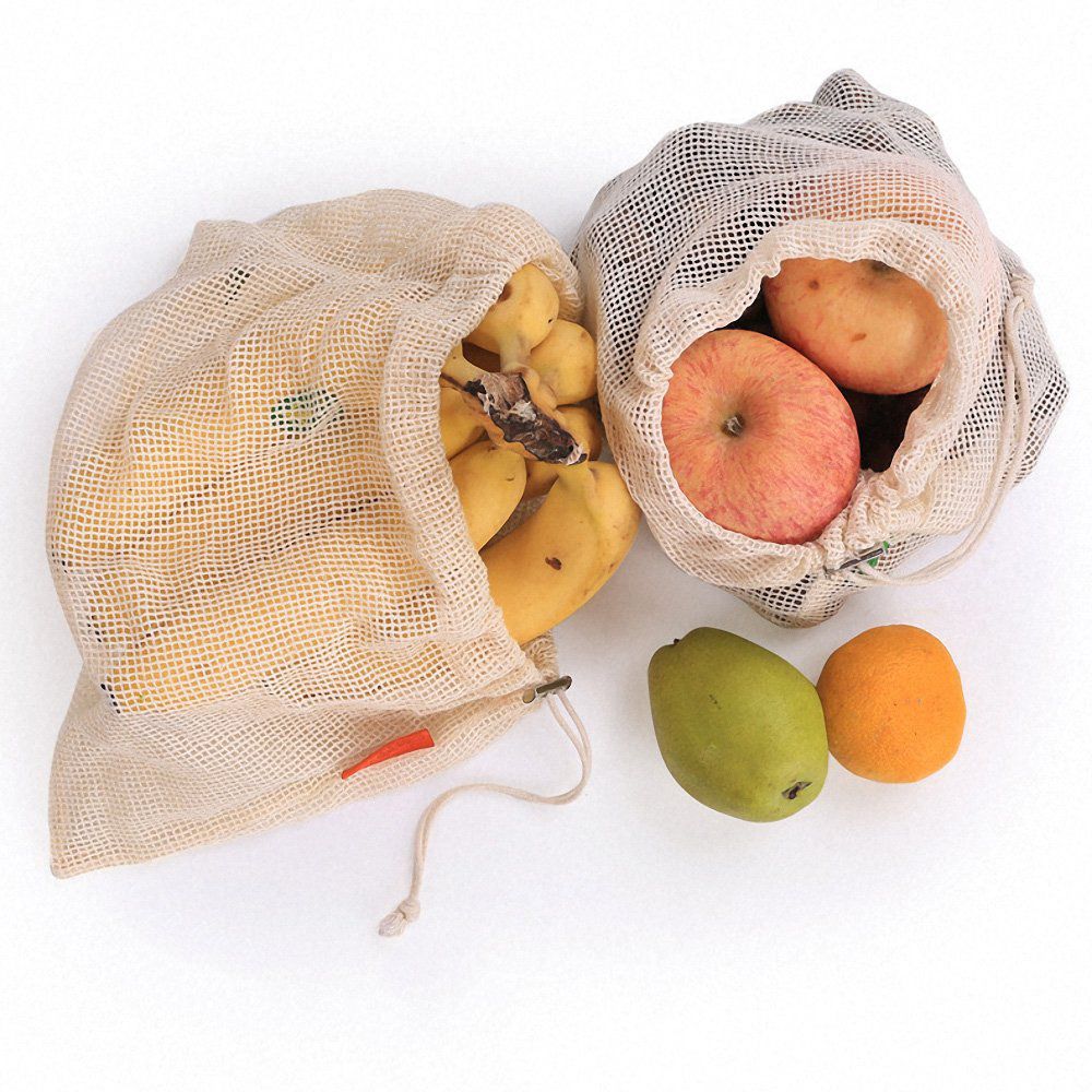 Bomullsnett nettstreng handlepose med snøring gjen... – Grandado